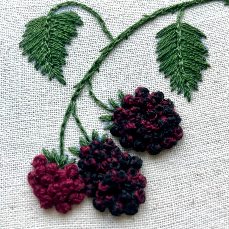 Blackberry Embroidery PDF Pattern and Guidance - Etsy