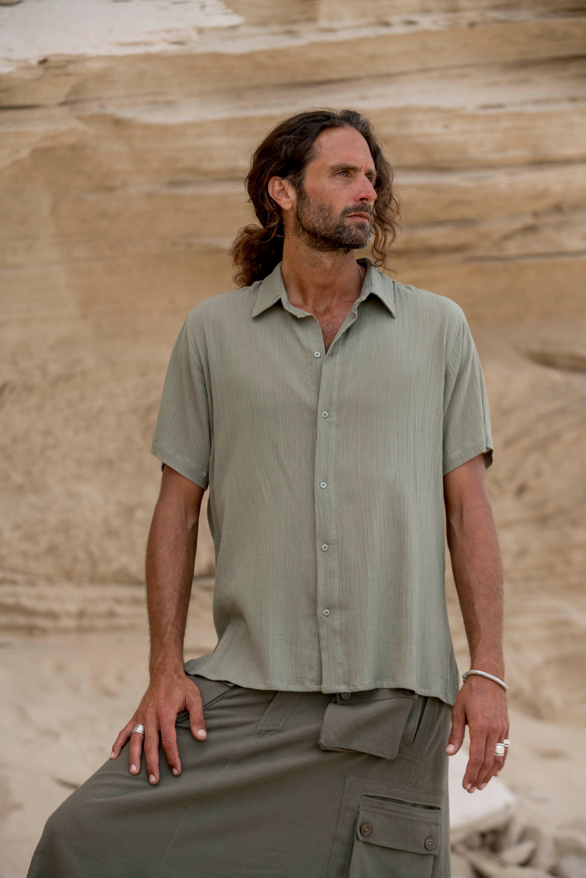 ALAN Shirt,cotton Crêpe Shirt,light Summer Shirt,boho Shirt,short ...