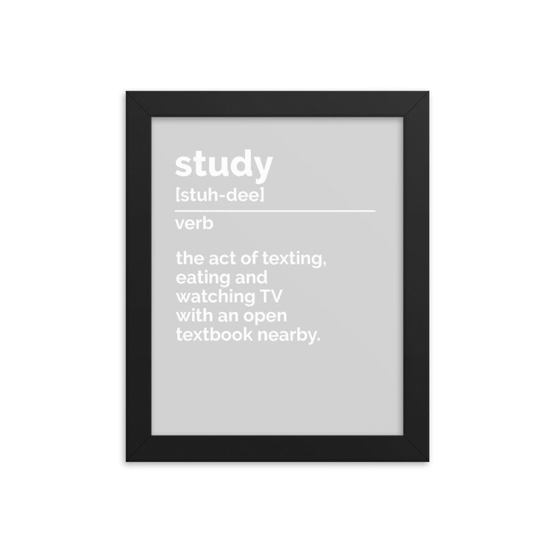 Funny Study Definition Wall Art Funny Study Poster Student - Etsy