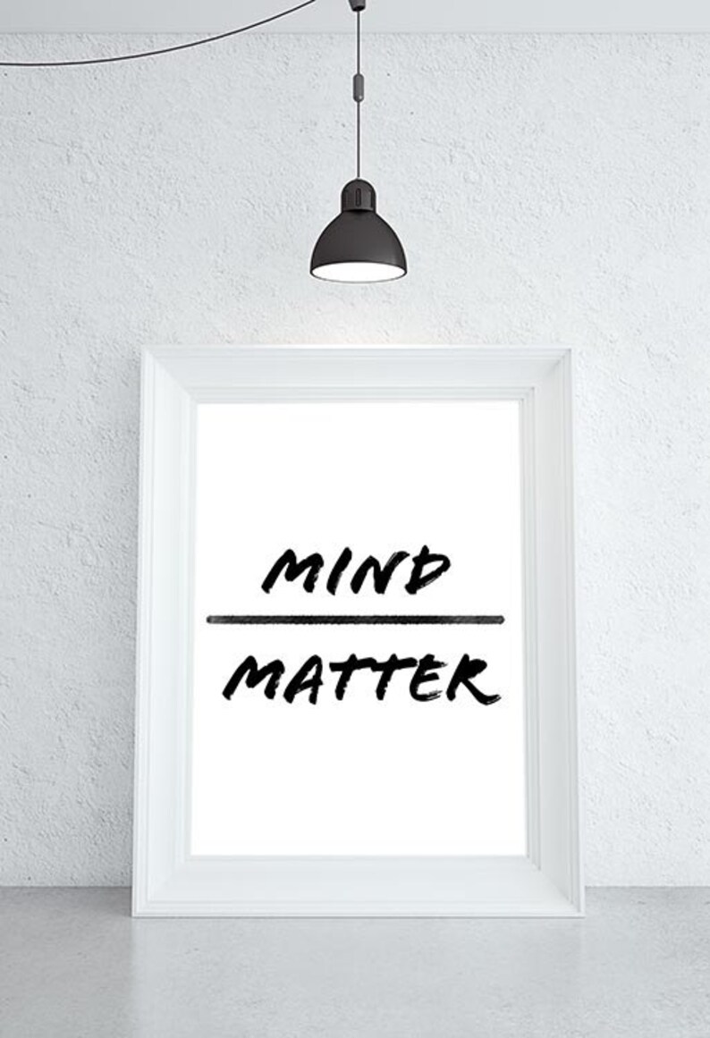 Mind Over Matter Art Print | Minimalist Black and White Quote - Etsy