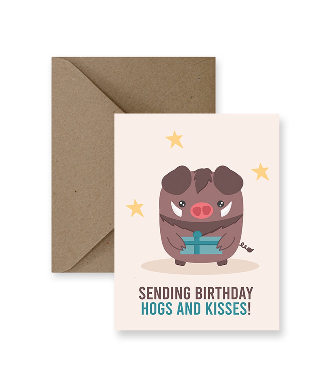 Hogs and Kisses Birthday | Cute Birthday Card for Friend Cute Birthday ...