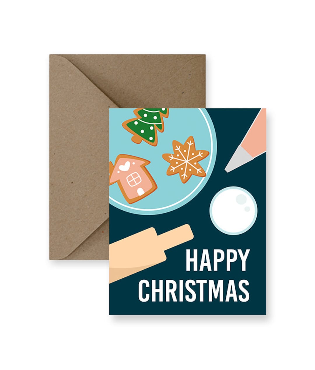 Happy Christmas Card Cute Christmas Card Merry Christmas - Etsy