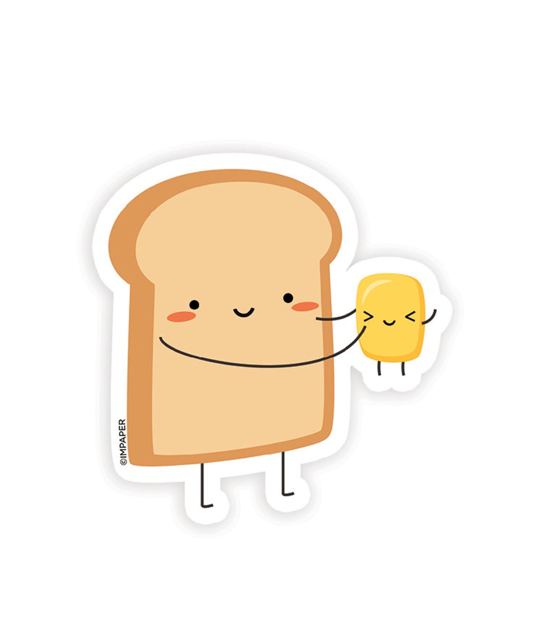 Toast and Butter Sticker Cute Stickers for Foodies Cute Gifts for ...