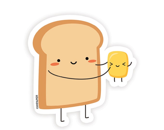 Toast and Butter Decal Sticker, Cute Stickers, Car Decal, Laptop ...