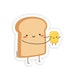 Toast and Butter Sticker Cute Stickers for Foodies Cute Gifts for ...