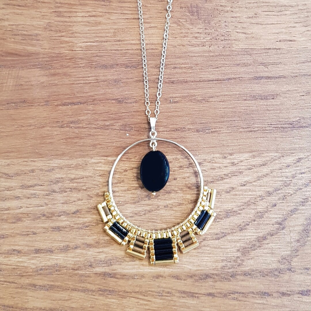 Osiris: Black Agate Necklace - Etsy