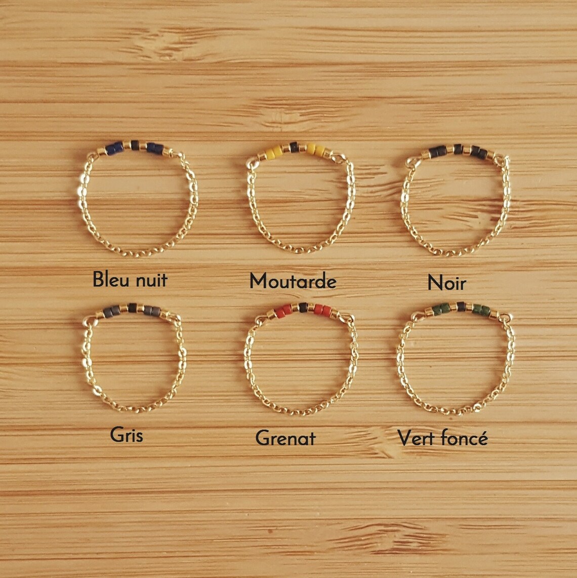 Rings Chain Plate or Gold Filled 14 Carats and Miyuki Beads - Etsy