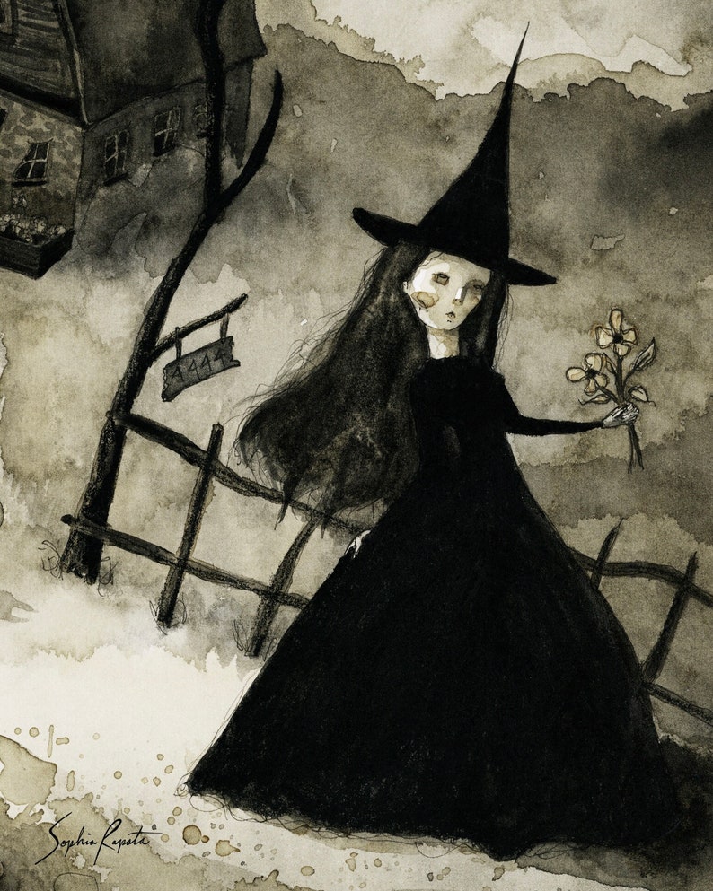 When a Witch Goes off to Work 8x10 Print of an Original - Etsy