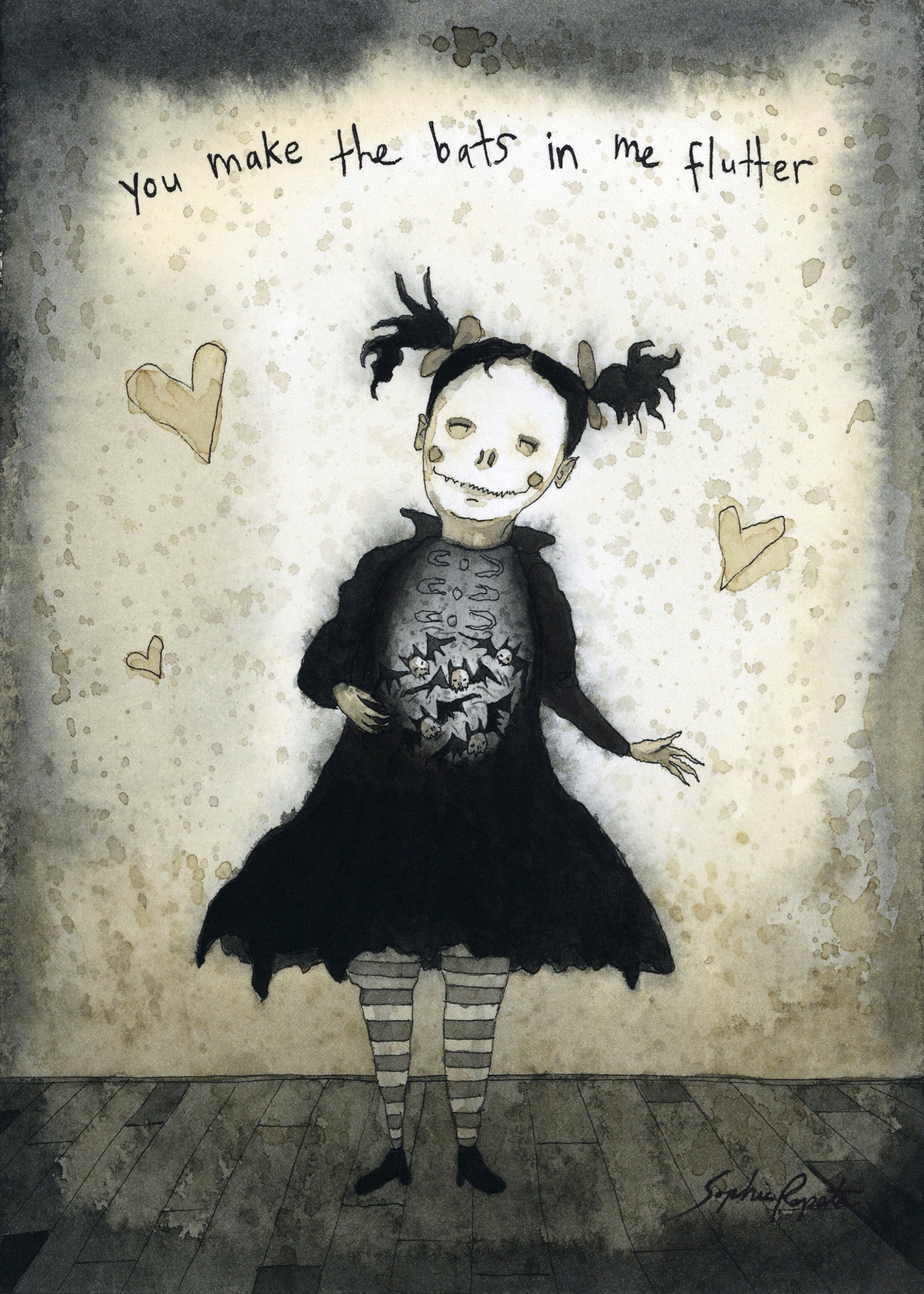 You Make the Bats in Me Flutter (5”x7” Print of an Original Painting by ...