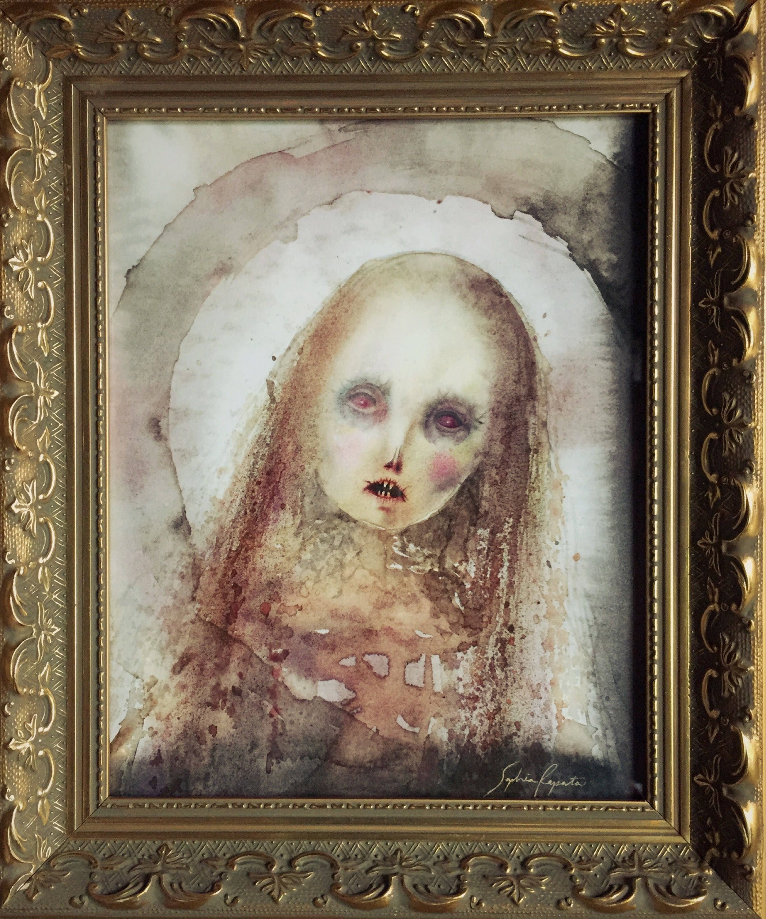 8x10 Ghost Vamp print of an original painting by | Etsy