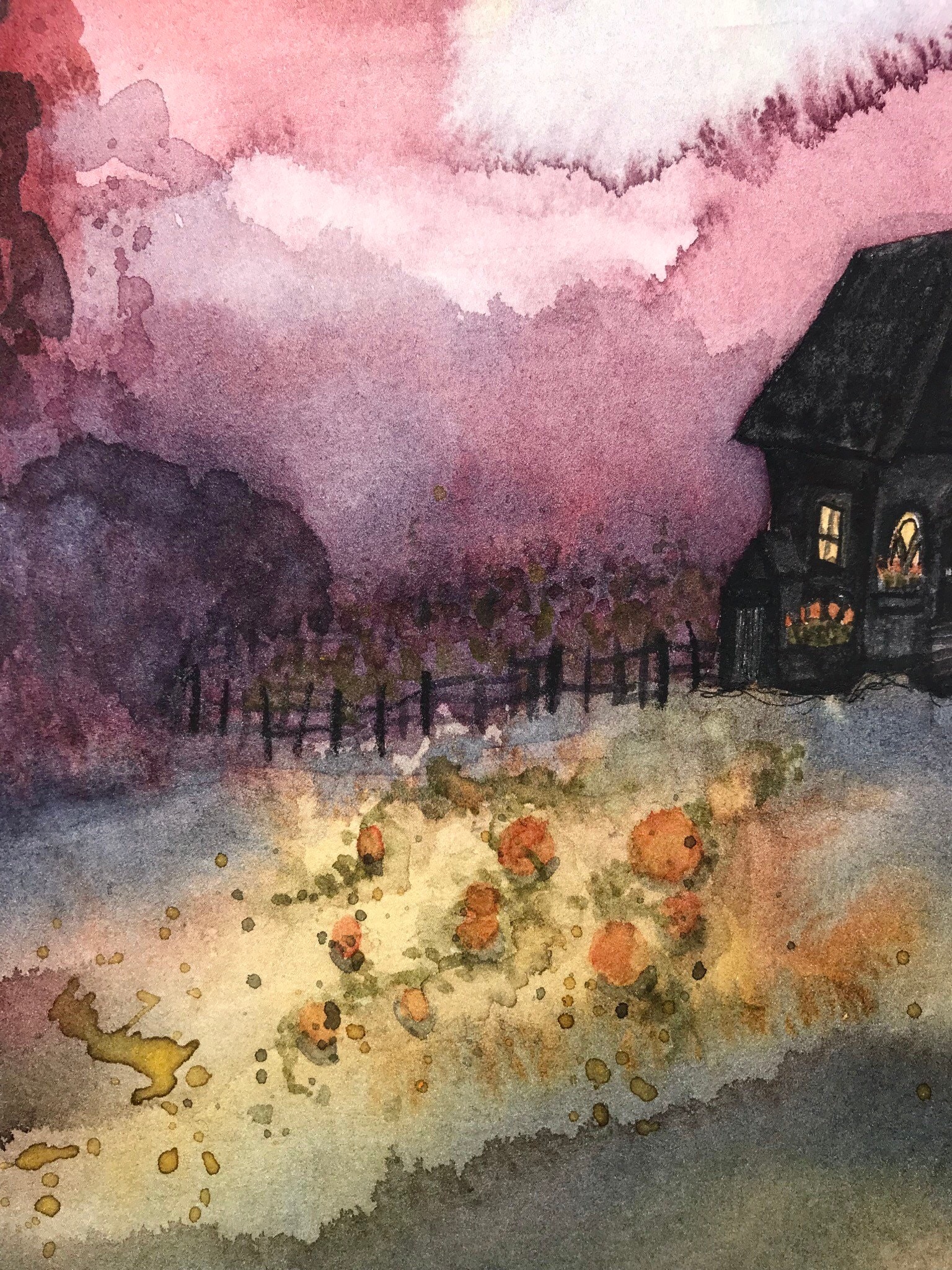 8x10 House of the Pumpkin Witch print of an | Etsy