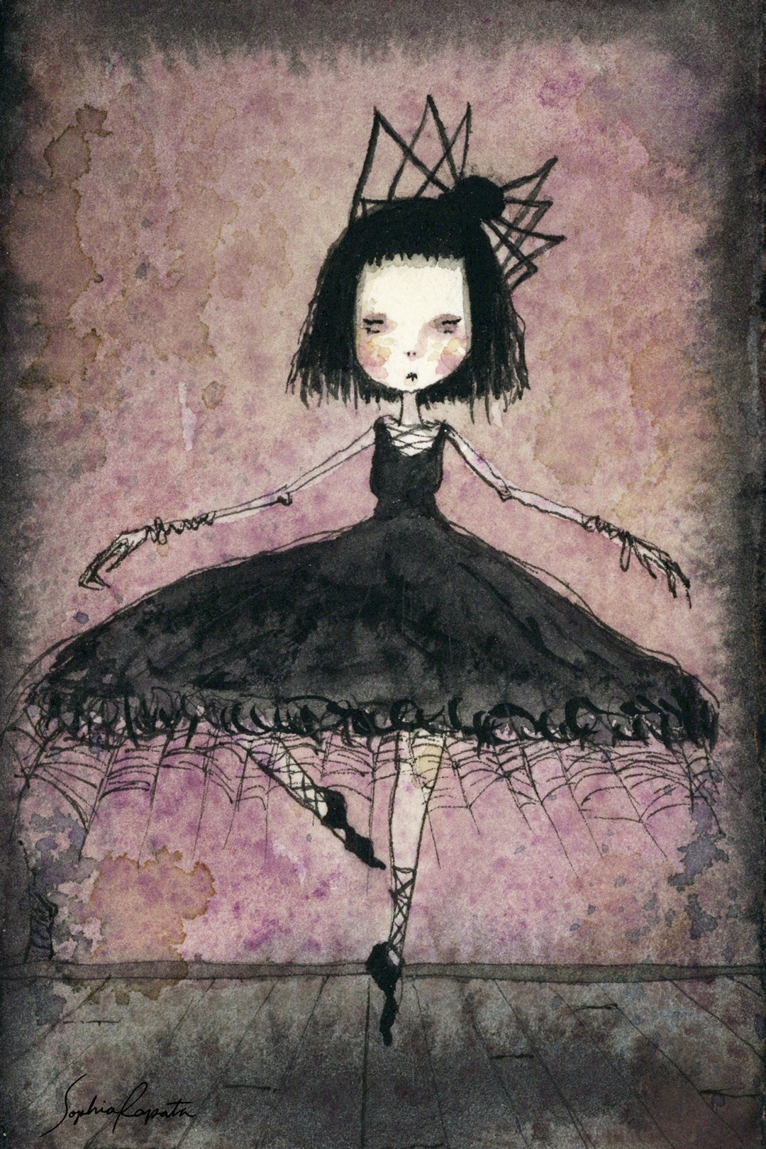 4"x6" Ballerina for the Spiders (print of an Original Painting by ...
