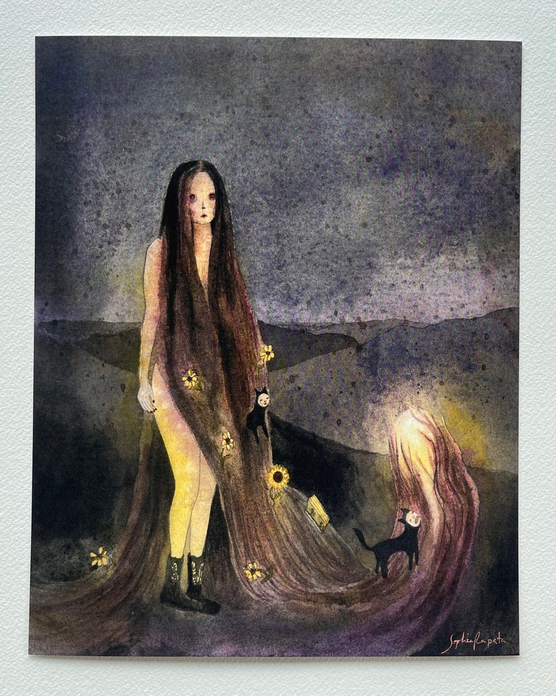 Night Flower Spirit (8”x10” Print of an Original Painting by Sophia ...