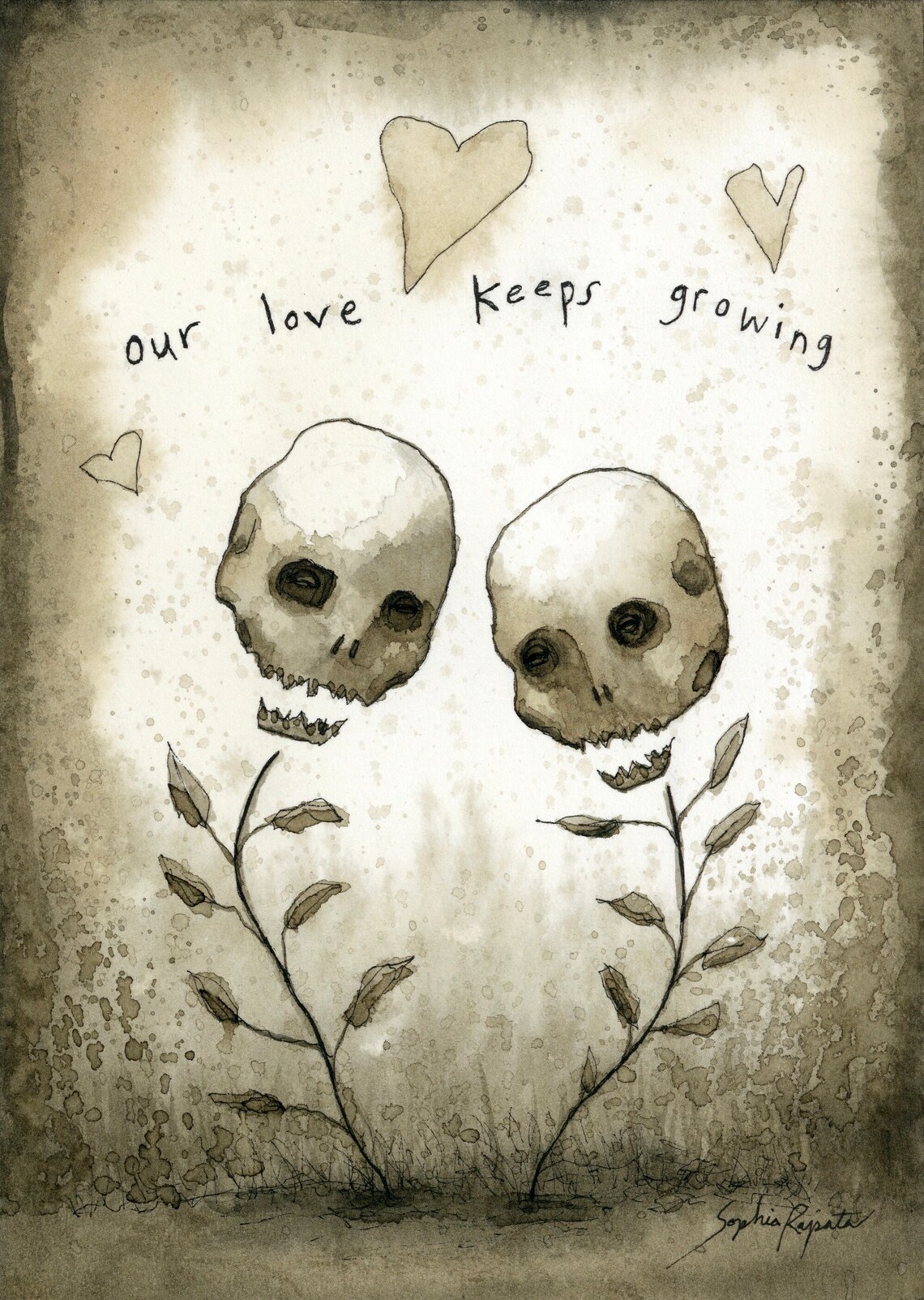 Our Love Keeps Growing 5x7 Print of an Original Painting by | Etsy