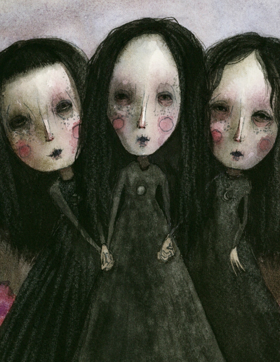 Sister Witches (8”x10” Print of an Original Painting by Sophia Rapata ...