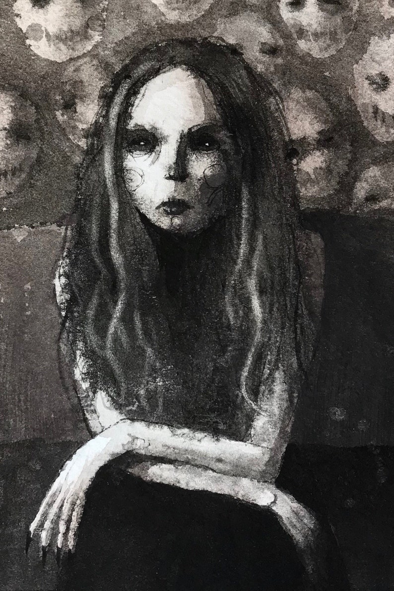 Demons Never Leave 5x7 print of original painting by Sophia | Etsy