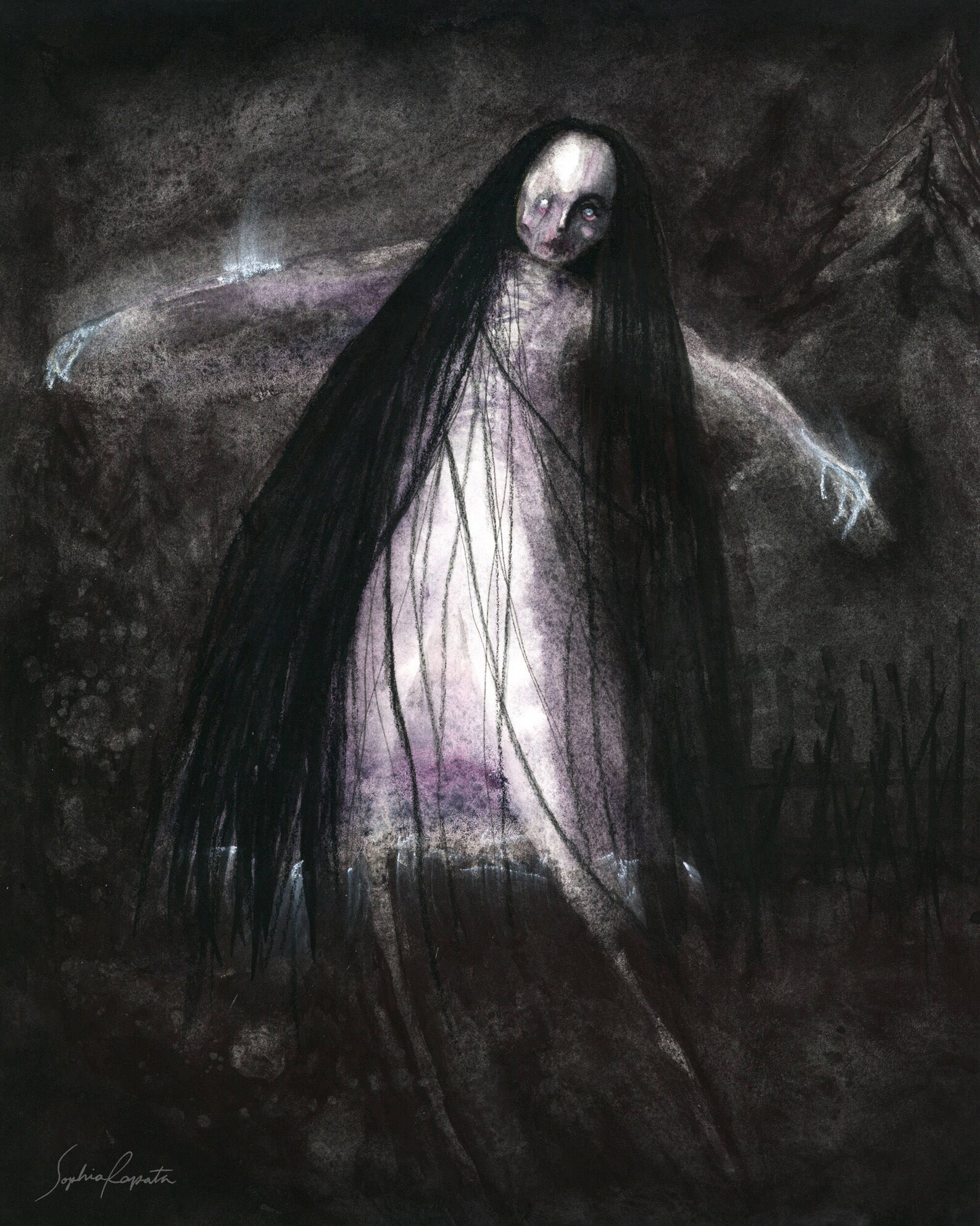 Ghoul Gal of the Night 8x10print of an Original - Etsy