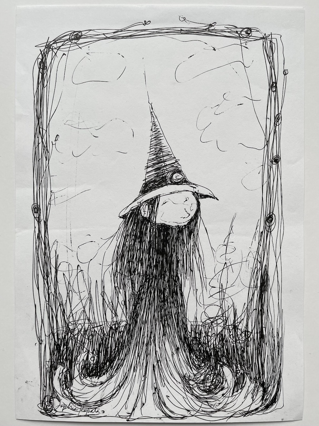 Witch Gal 10x7 old Original Art by Sophia Rapata - Etsy