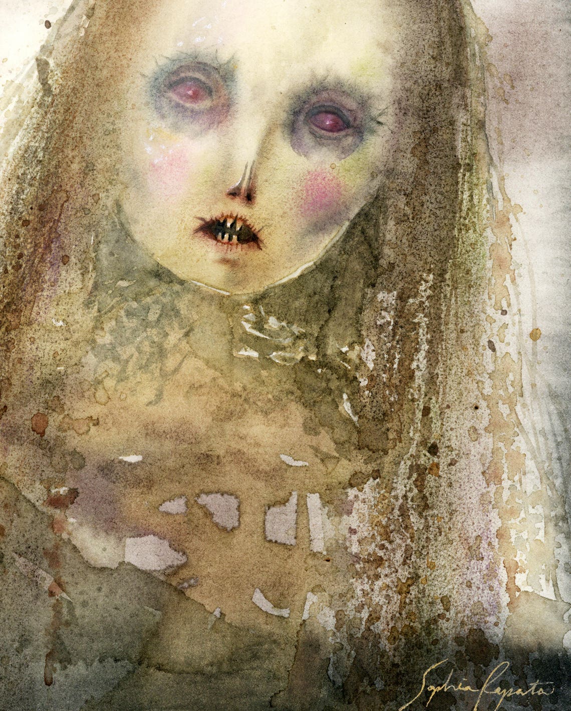 8x10 Ghost Vamp print of an original painting by | Etsy