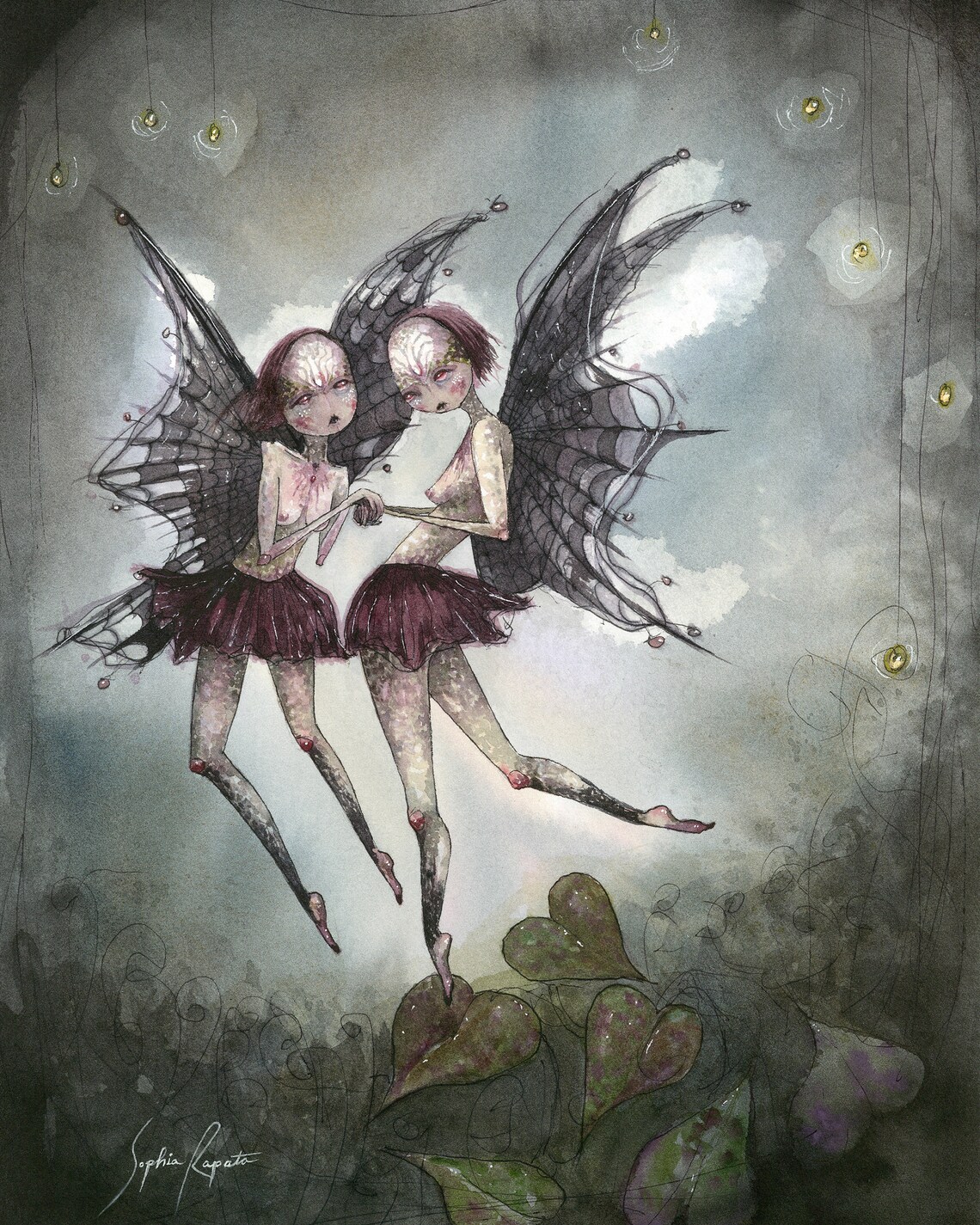 Spider Winged Bat Faeries (8"x10" Print of My Original Painting) - Etsy