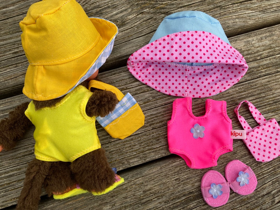 SWIMSUIT 4-piece Bathing Set for Monkey Size 20 Cm Doll Clothes Summer ...