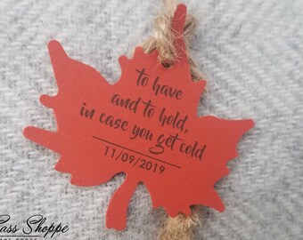 Fall in Love Leaf Shaped Favor Tag for Fall Rustic Vintage | Etsy