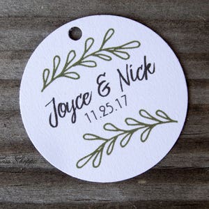 Rosemary Sprig Laurel Wreath or Greenery Hanging Favor Tag - Etsy