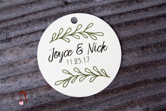 Rosemary Sprig Laurel Wreath or Greenery Hanging Favor Tag | Etsy