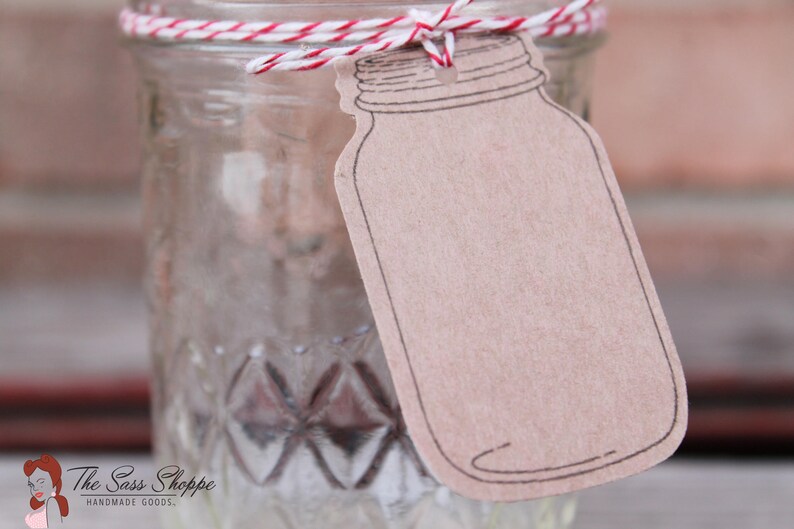 Blank Mason Jar Shaped Favor Tag for Rustic Vintage or - Etsy