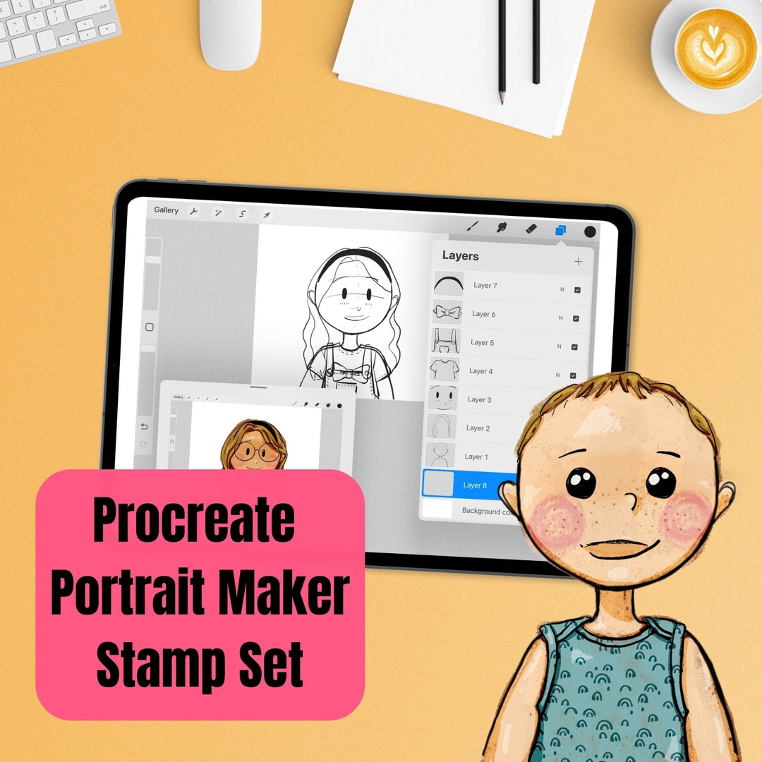 Cute Portrait Creator Kit, Procreate Body Stamps, Procreate Heads ...