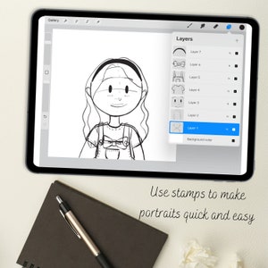Cute Portrait Creator Kit, Procreate Body Stamps, Procreate Heads ...