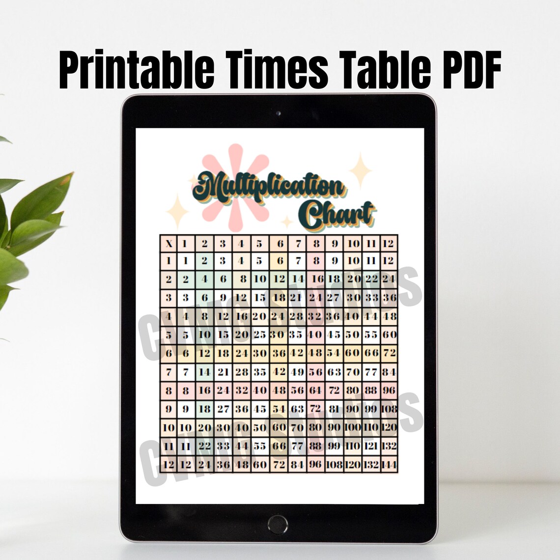Multiplication Chart Multiplication Bookmark Printable PDF - Etsy