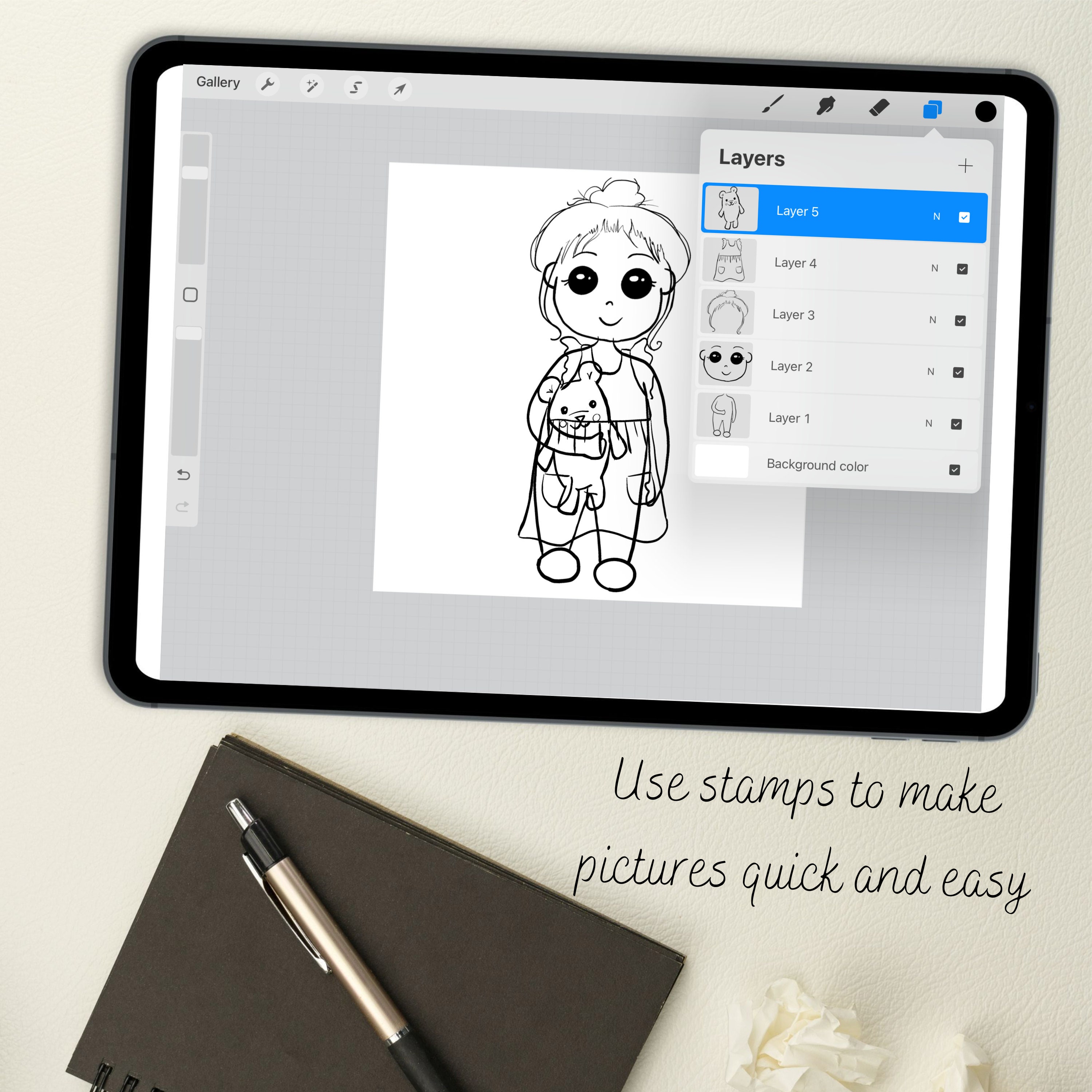 Easy Cute Kids Stamp Set Procreate Body Stamps Procreate - Etsy