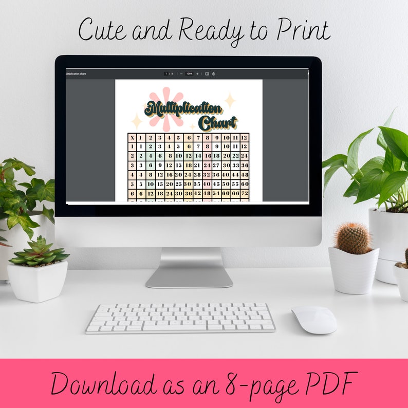 Multiplication Chart Multiplication Bookmark Printable PDF - Etsy