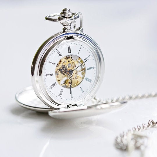 Personalized Dual Opening Skeleton Pocket Watch Engraved Font - Etsy UK