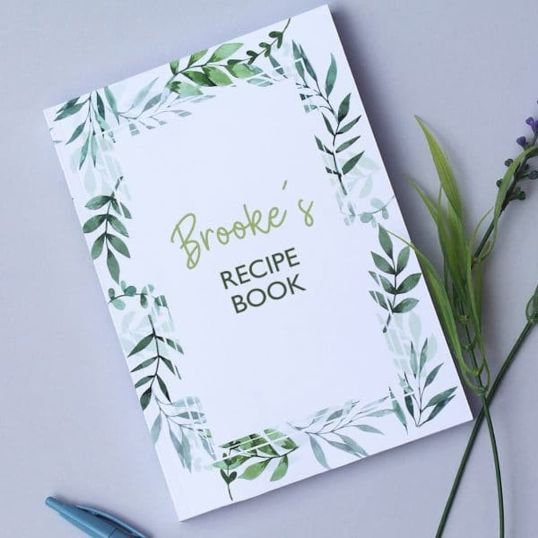 Personalized Recipe Book, Floral Foliage Design, A5 Softback, Cook's ...