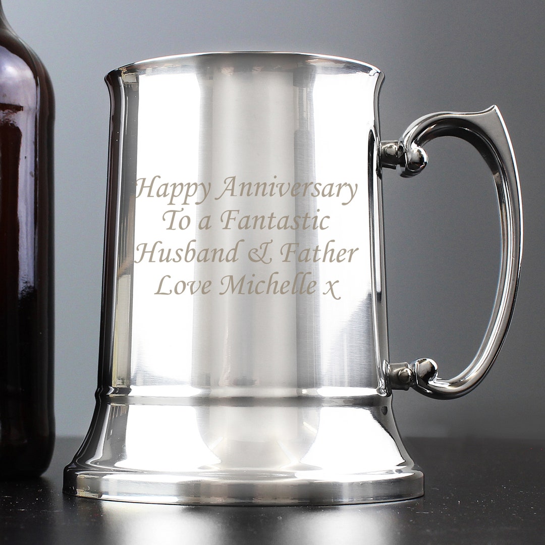 Personalized Tankard, Stein, Custom Text, Stainless Steel Decorative ...