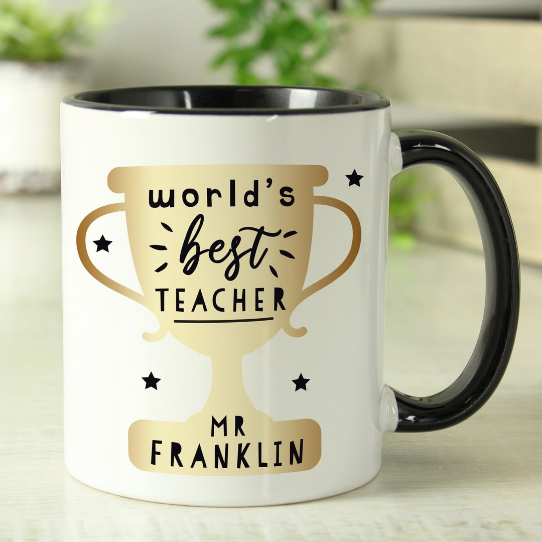 Personalised World's Best Teacher Mug, Gift for Teacher at Christmas ...