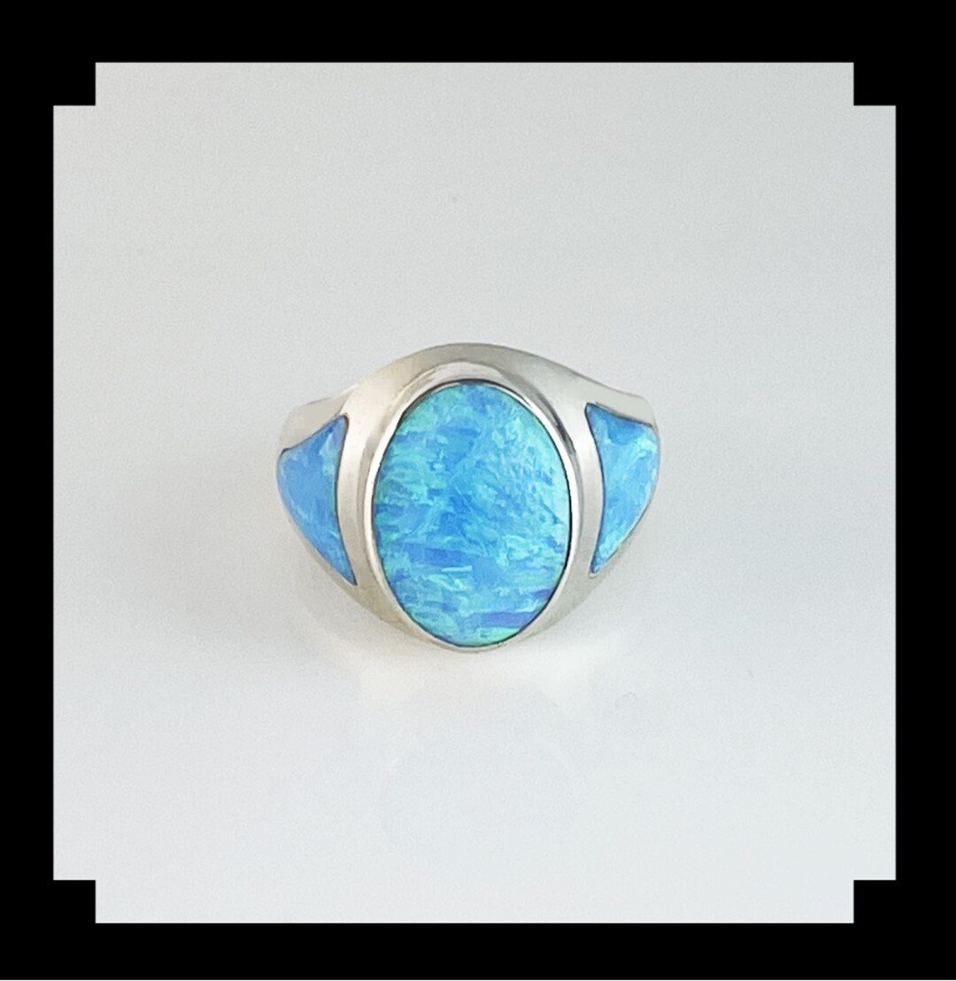 Eleganter Opalith Inlay Ring Größe 9 3/4 - Etsy Österreich