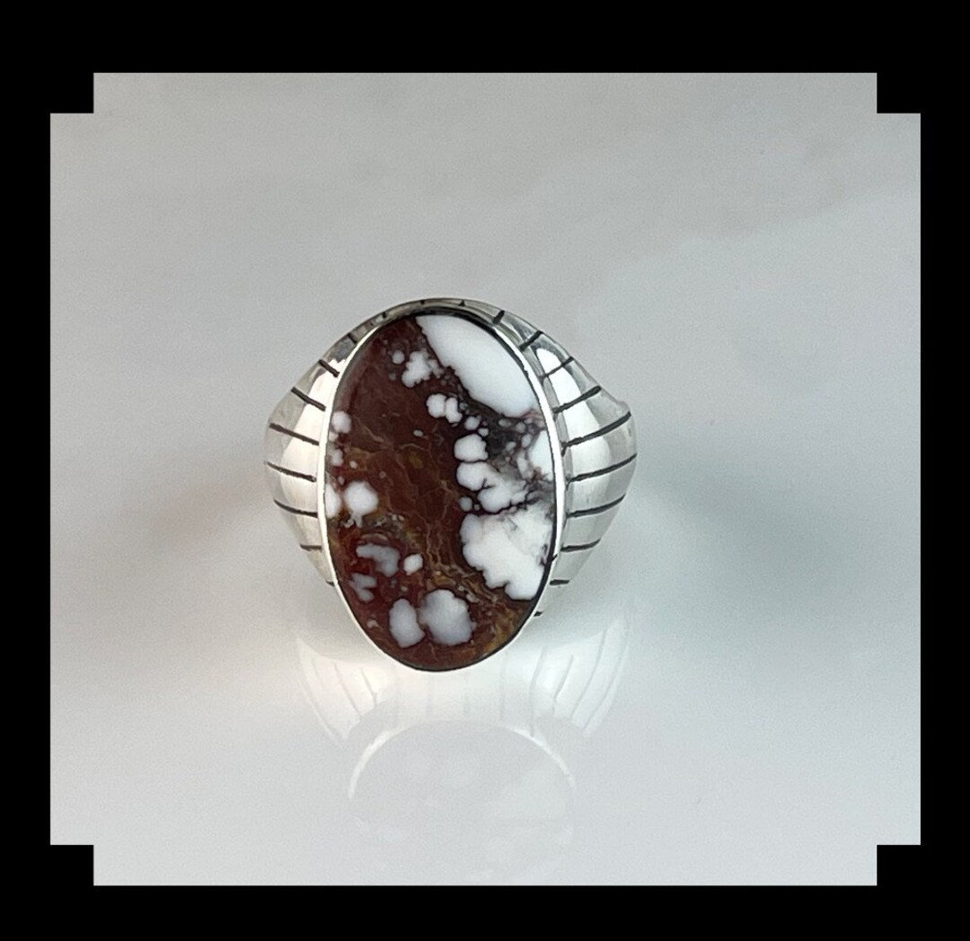 Sterling and Wild Horse Magnesite Men's Ring Size 12 1/4 - Etsy