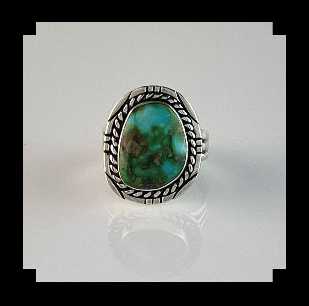 Sterling and Sonoran Gold Turquoise Ring Size 8 - Etsy
