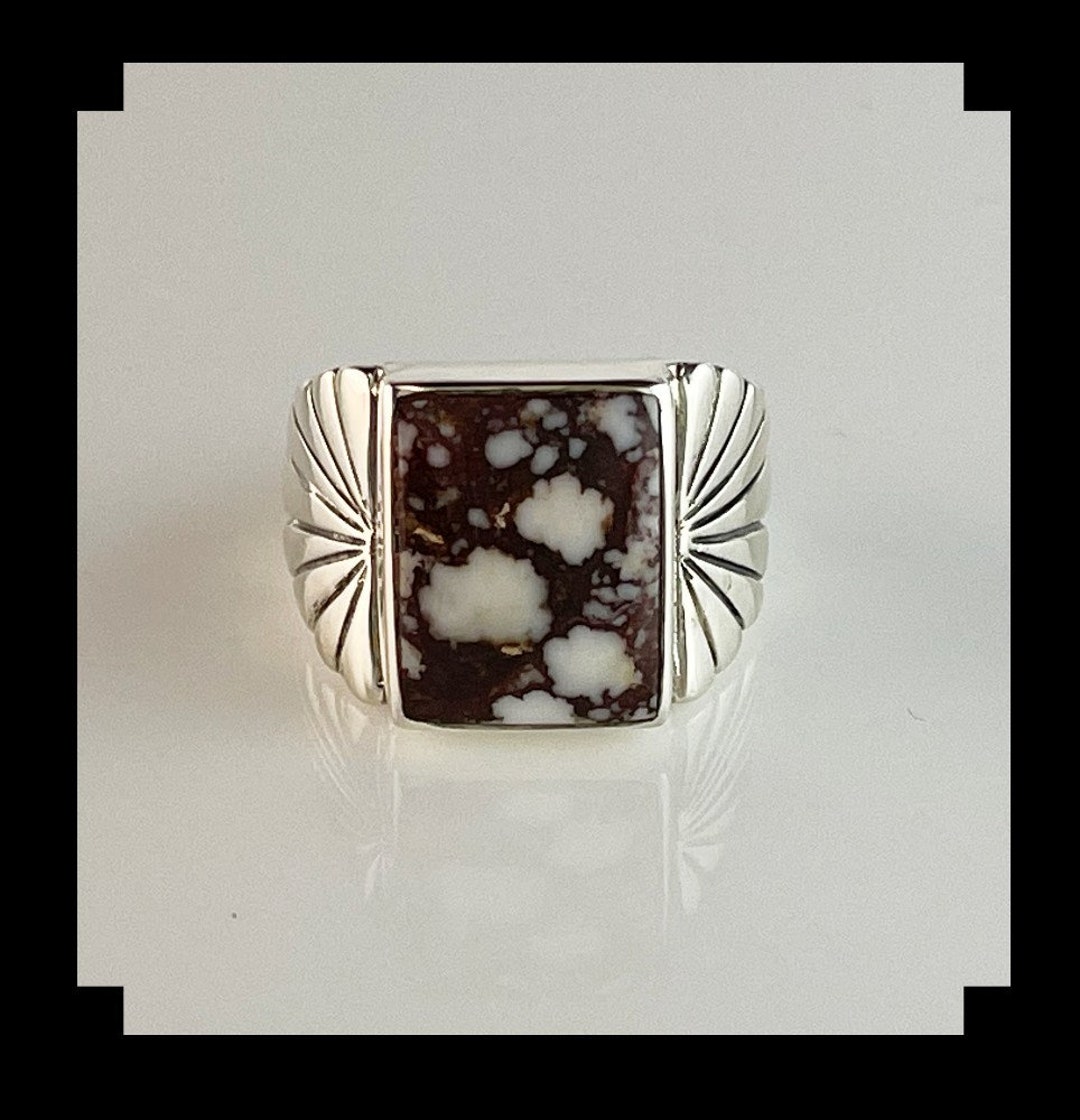 Heavy Sterling and Wild Horse Magnesite Men's Ring Size 14 1/2 - Etsy