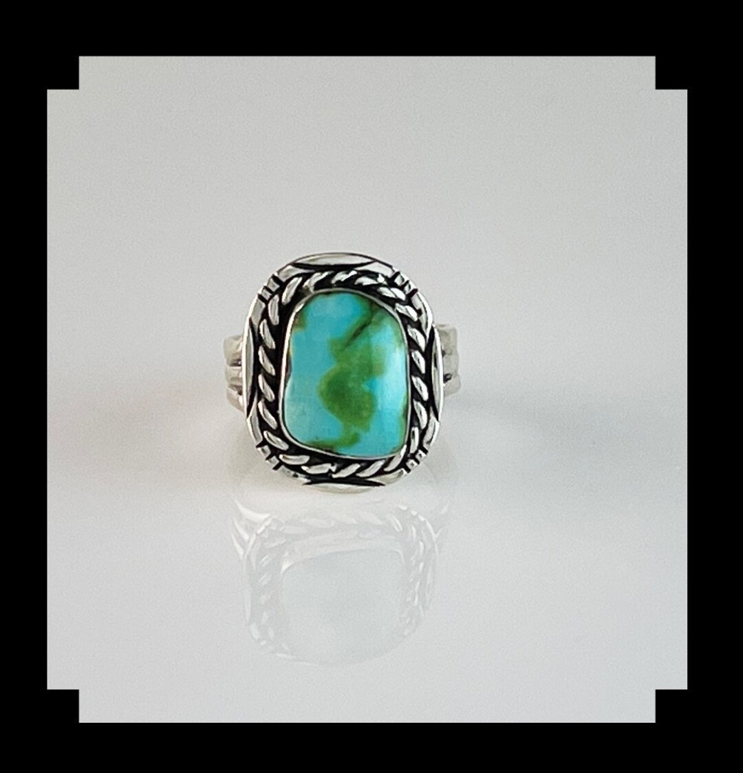 Sterling and Sonoran Gold Turquoise Ring Size 7 3/4 - Etsy