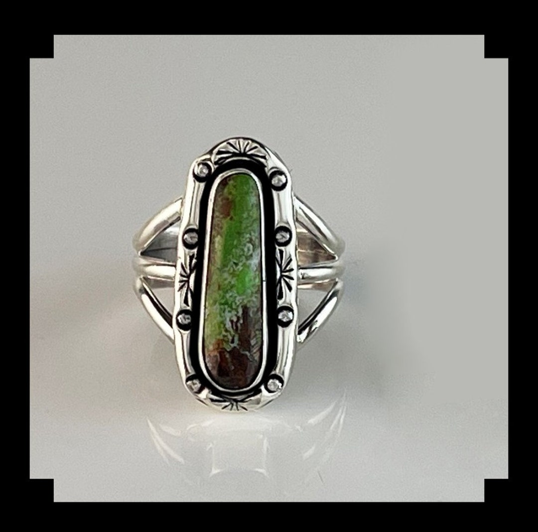 Handcrafted Sterling and Gaspeite Ring Size 8 1/2 - Etsy