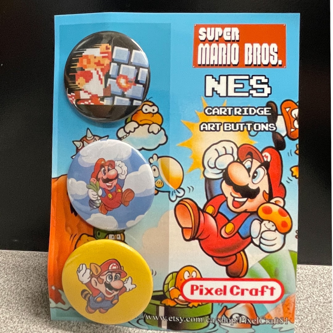 NES Super Mario Bros 1, 2 & 3 Pin Back Button Collection - Etsy