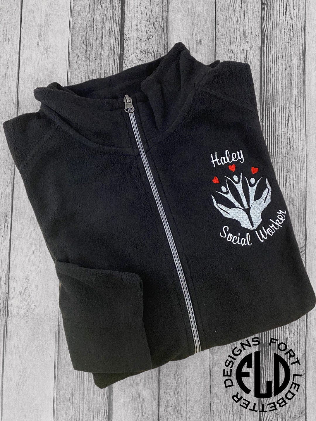 Personalized Social Worker Fleece Jacket, Social Worker Jacket, Care ...