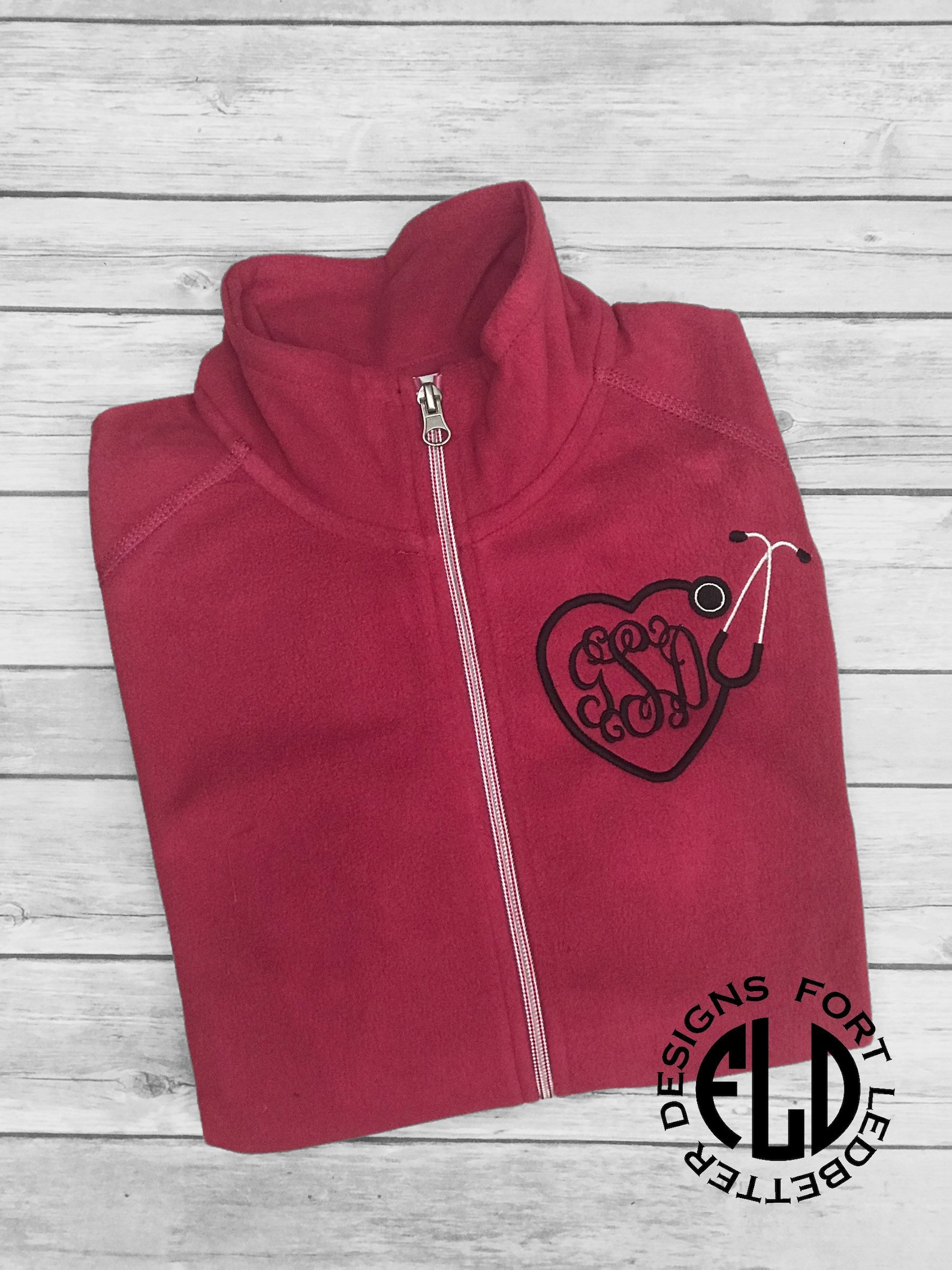 Monogrammed Stethoscope Fleece Jacket Personalized RN Fleece | Etsy