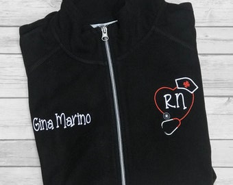 Personalized RN Fleece Jacket Nursing Jacket Graduation | Etsy