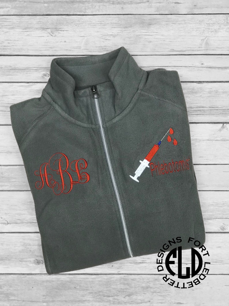 Personalized Phlebotomist Fleece Jacket Lab Tech Phlebotomy | Etsy