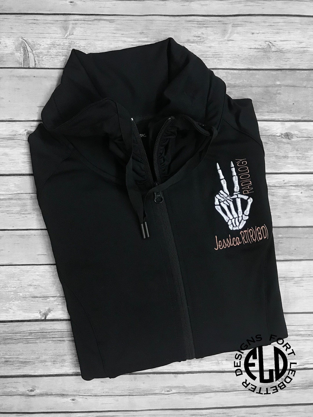 Radiology Skeleton Peace Hand Jacket, Radiology Technologist, Xray Tech ...